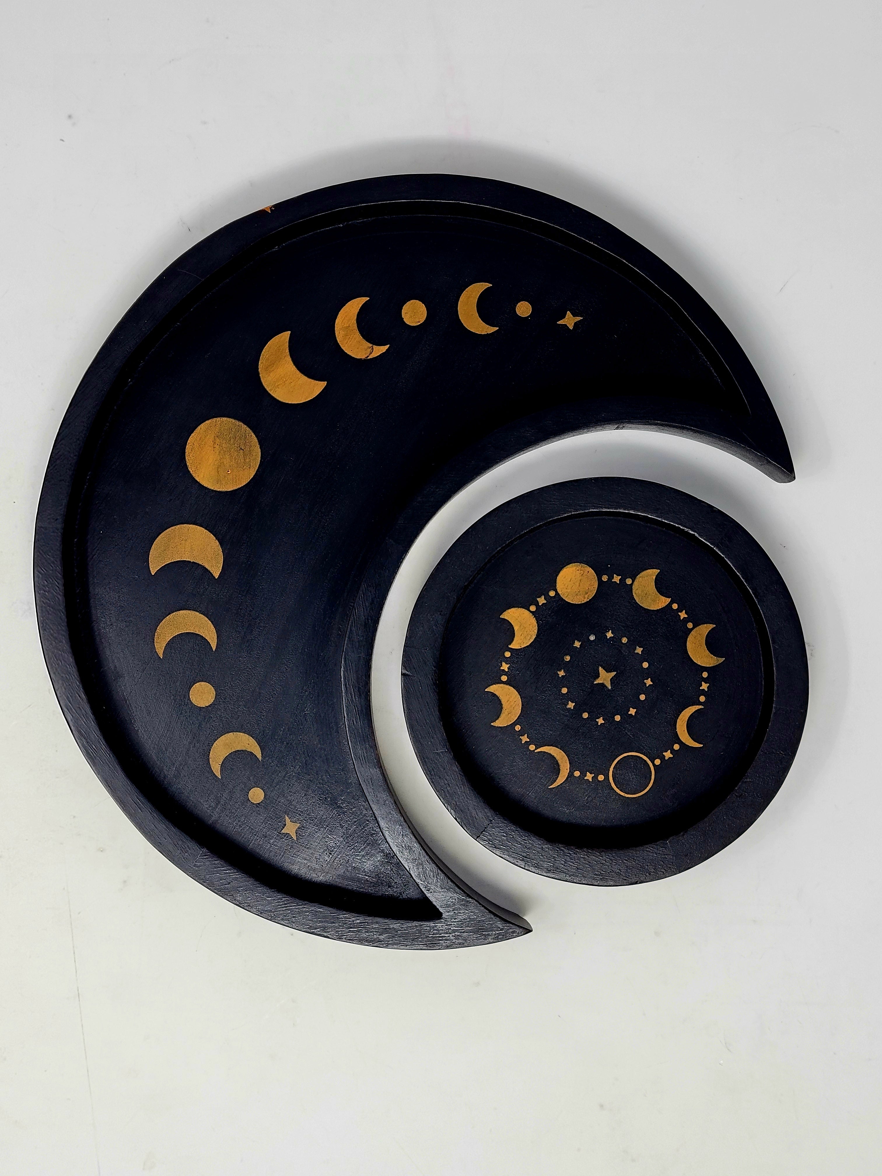 Wood Bowl Phases of the Moon (2 piece set) – Pickeyweedz
